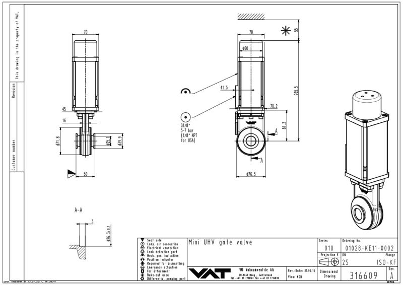Mini UHV Gate Valve - VAT Valves