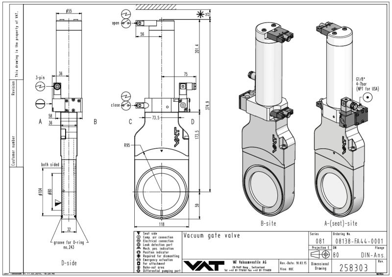 Insertable Gate Valve - VAT Valves