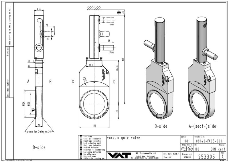 Insertable Gate Valve - VAT Valves