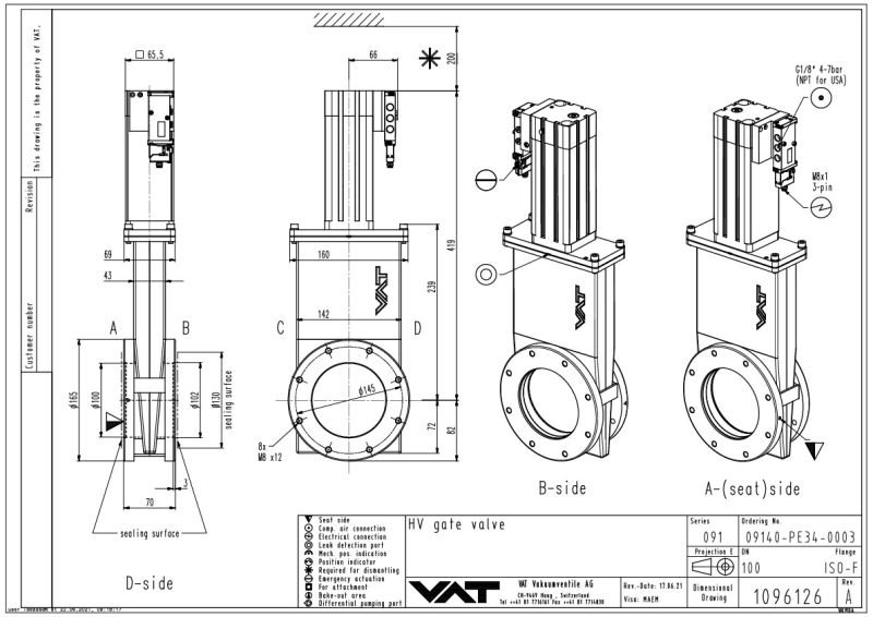 HV Gate Valve with Wedge Design - VAT Valves