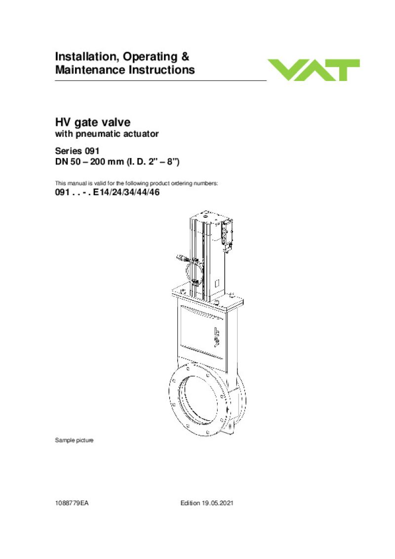 HV Gate Valve with Wedge Design - VAT Valves