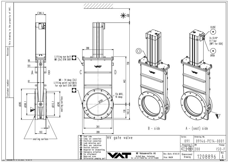 HV Gate Valve with Wedge Design - VAT Valves
