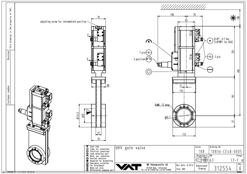 UHV Gate Valve - VAT Valves