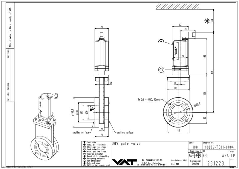 UHV Gate Valve - VAT Valves