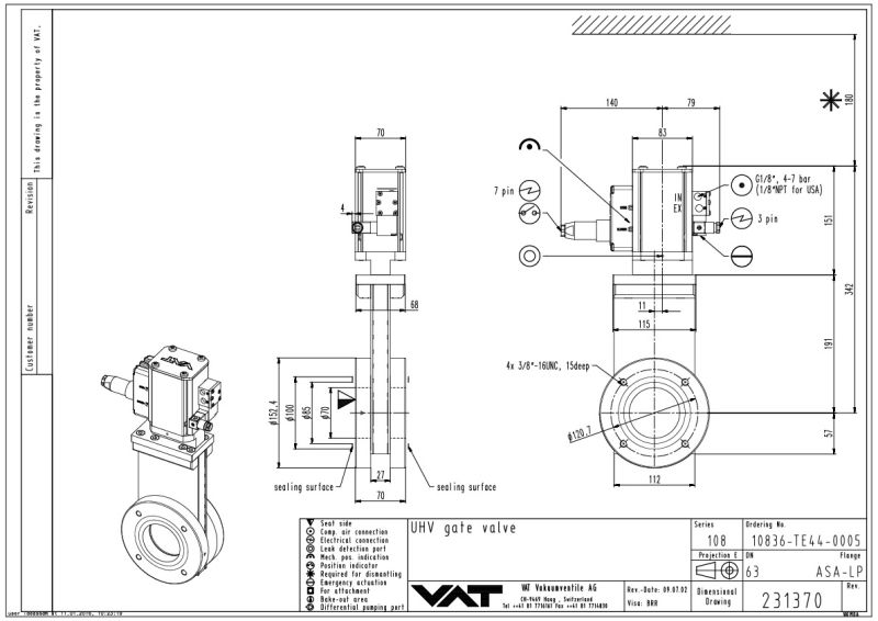 UHV Gate Valve - VAT Valves