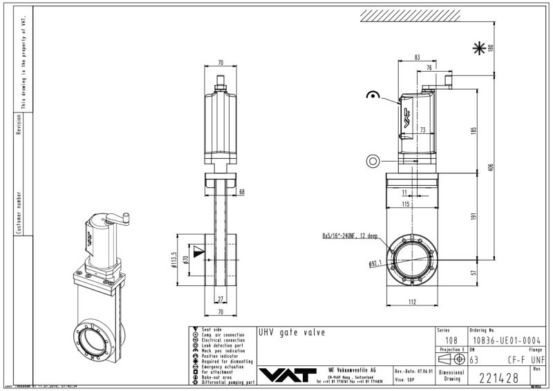 UHV Gate Valve - VAT Valves
