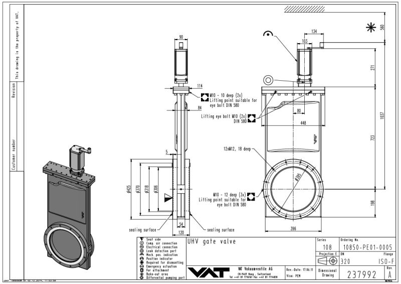 UHV Gate Valve - VAT Valves