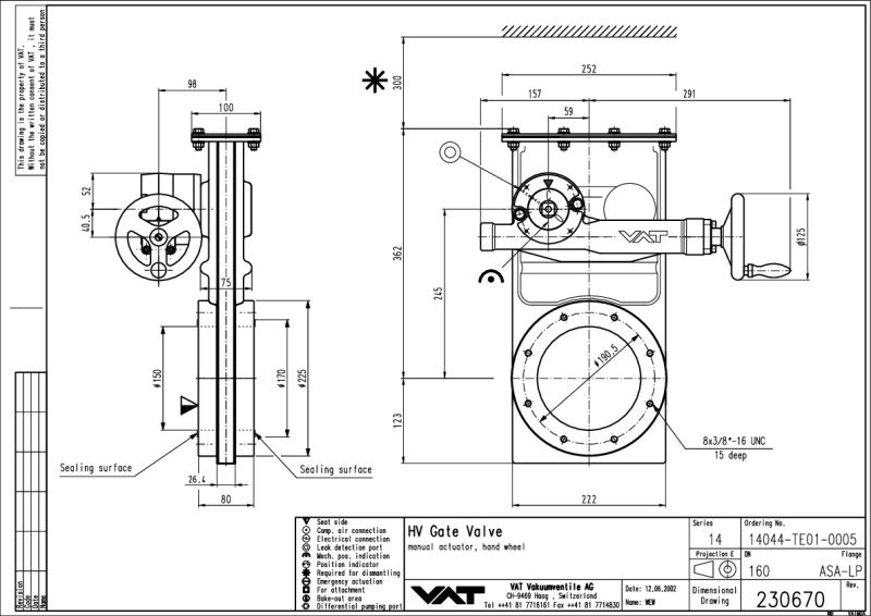 HV Gate Valve - VAT Valves