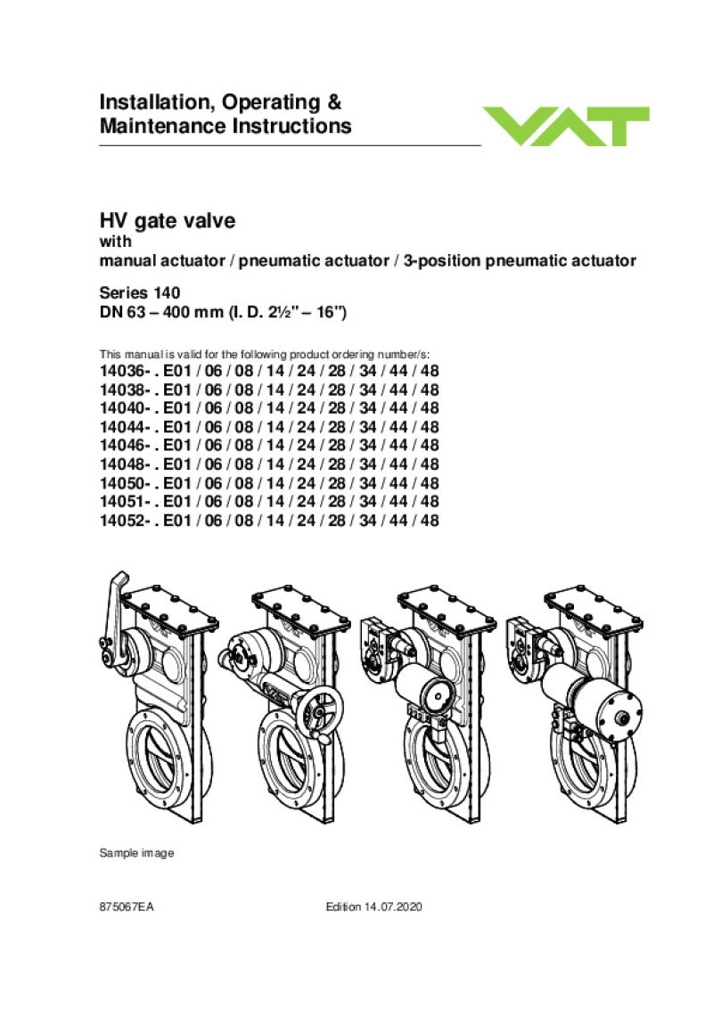 HV Gate Valve - VAT Valves