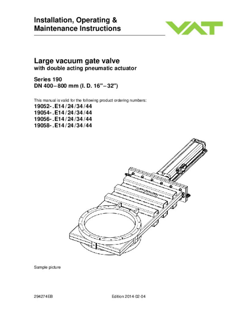Large Gate Valve - VAT Valves