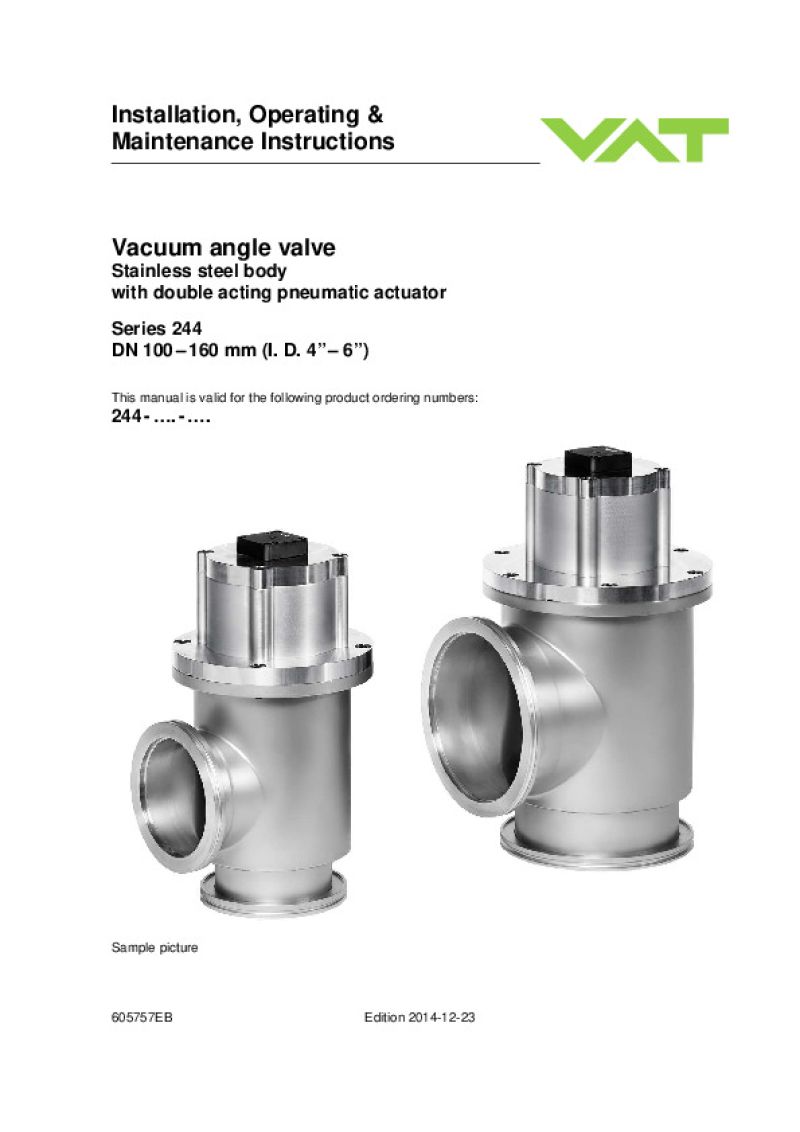 Angle Valve - VAT Valves