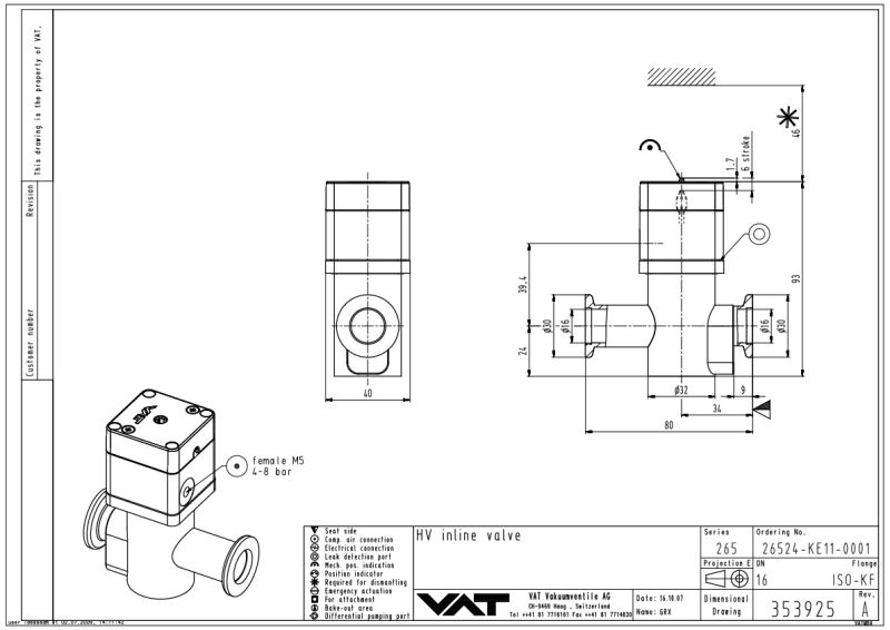 HV Inline Valve - VAT Valves