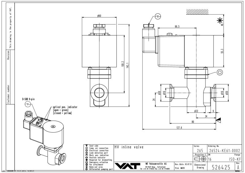 HV Inline Valve - VAT Valves