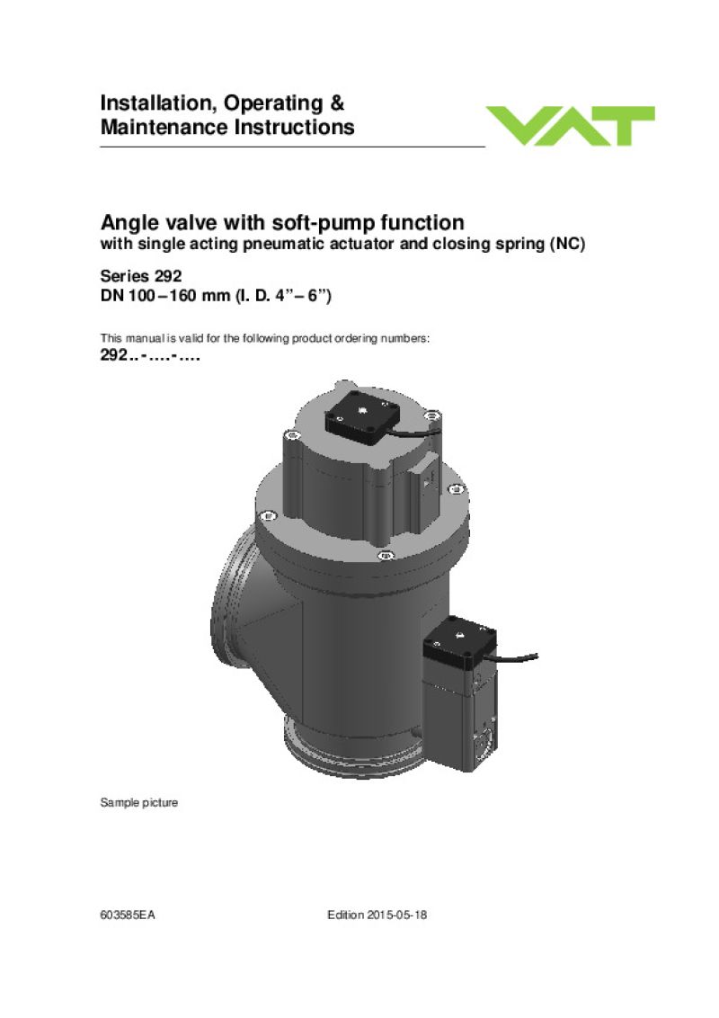 HV Angle Valve with Soft-Pump Function - VAT Valves