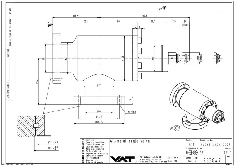 XHV All-Metal Angle Valve - VAT Valves