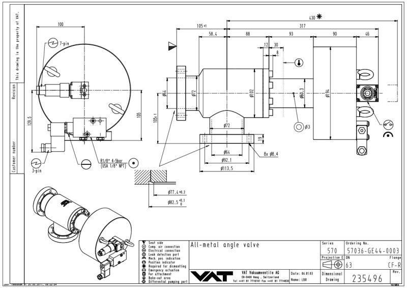 XHV All-Metal Angle Valve - VAT Valves