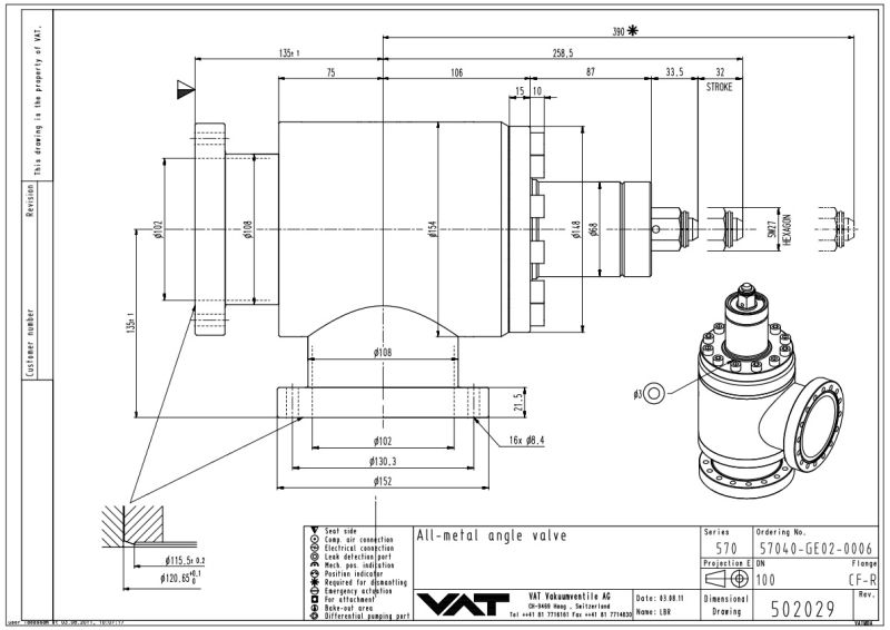 XHV All-Metal Angle Valve - VAT Valves