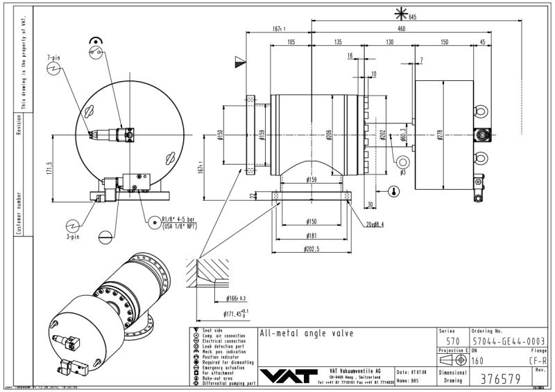 XHV All-Metal Angle Valve - VAT Valves