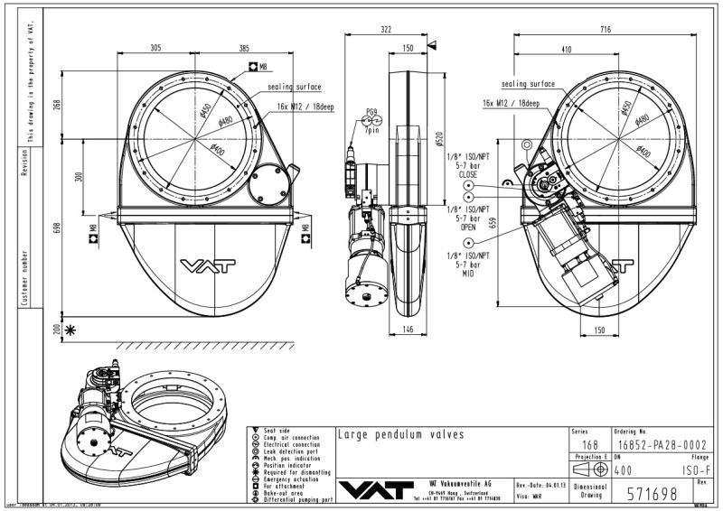 Large HV Pendulum Isolation Valve - VAT Valves