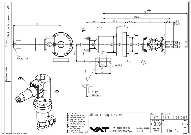 XHV All-Metal Angle valve - VAT Valves