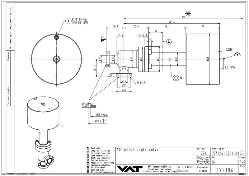 XHV All-Metal Angle valve - VAT Valves