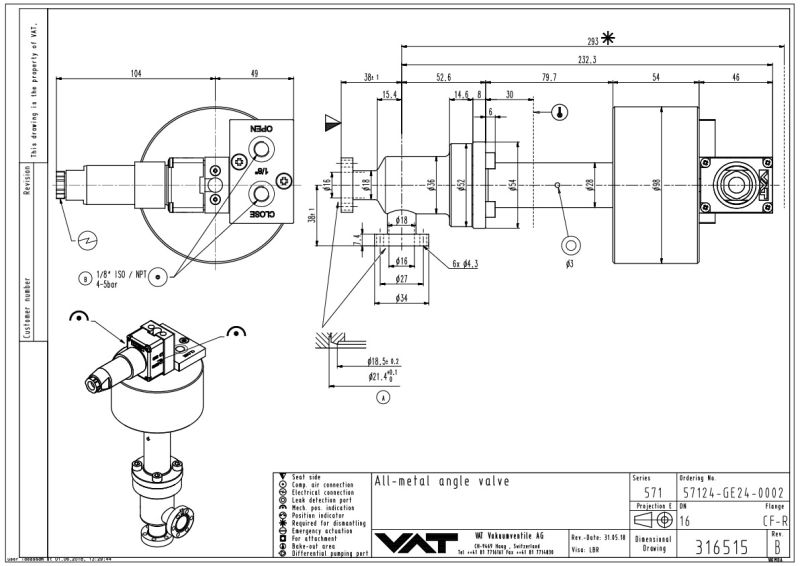 XHV All-Metal Angle valve - VAT Valves