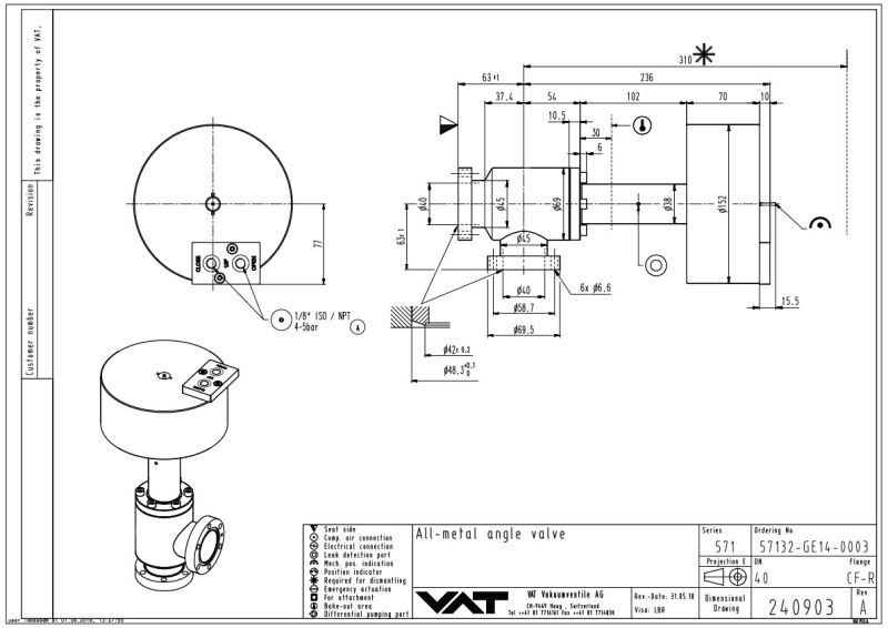 XHV All-Metal Angle valve - VAT Valves