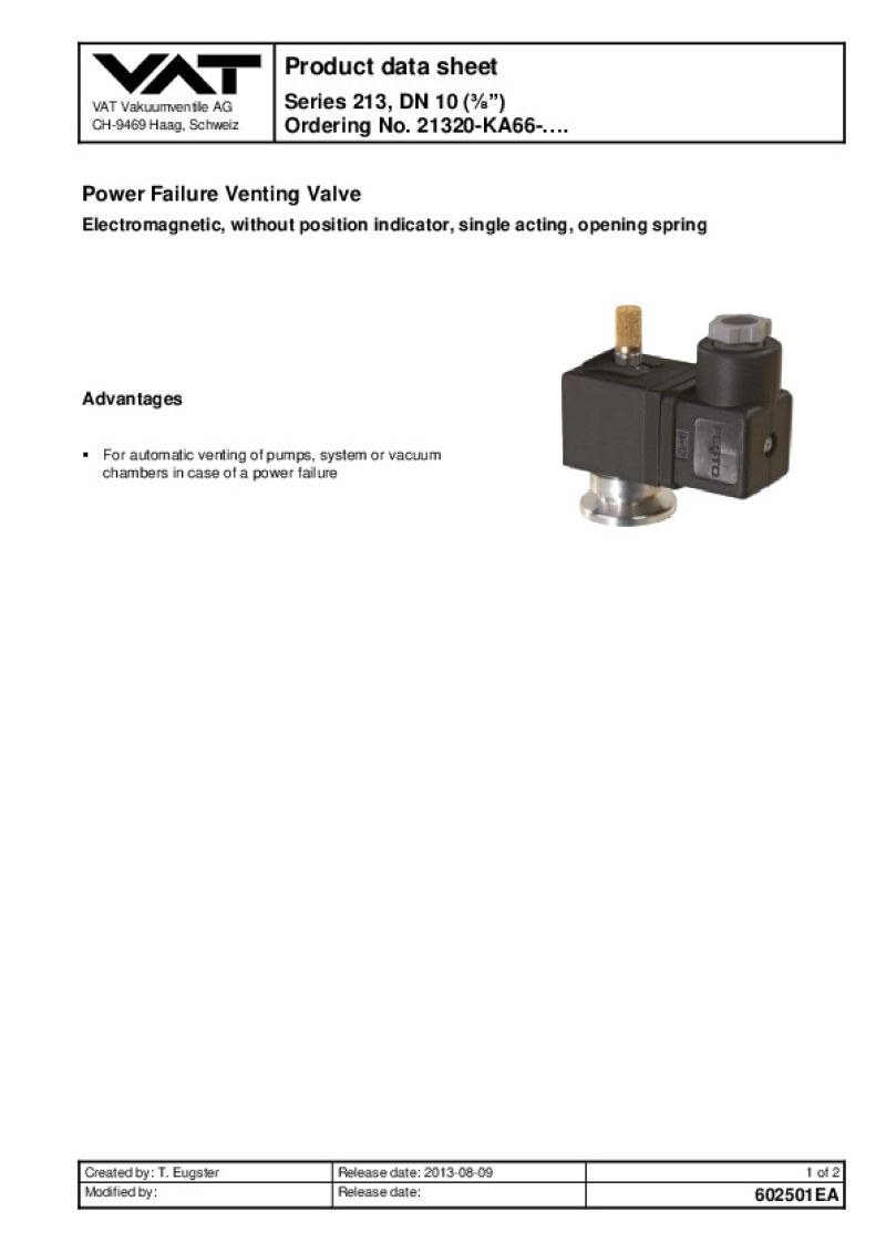Venting Valve - VAT Valves