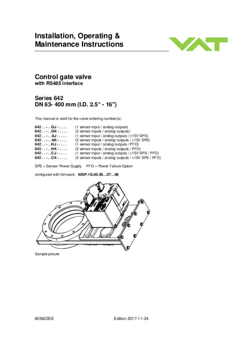 HV Control Gate Valve - VAT Valves
