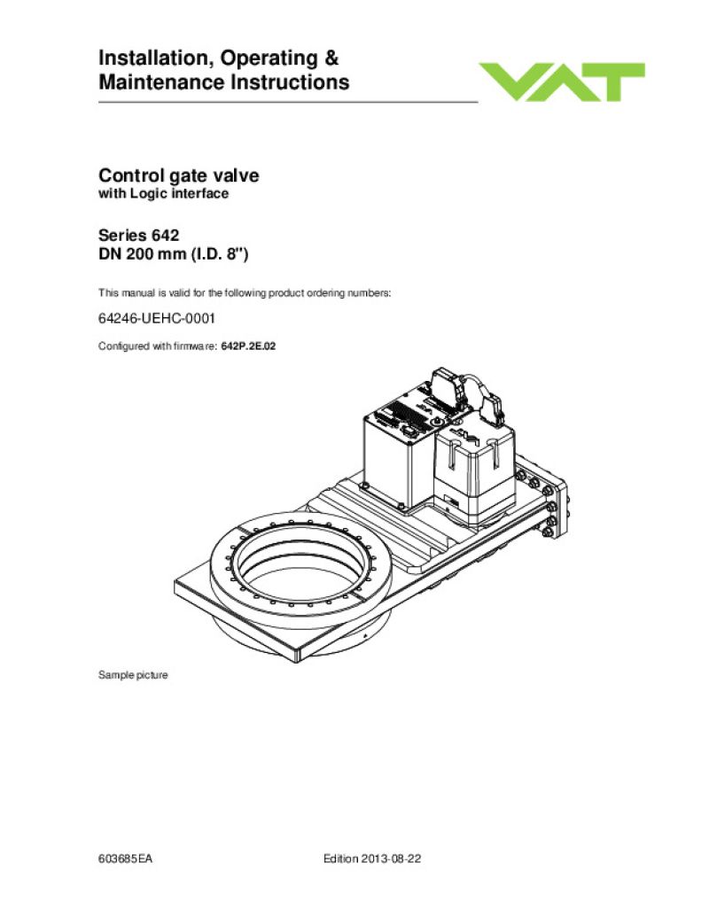 HV Control Gate Valve - VAT Valves