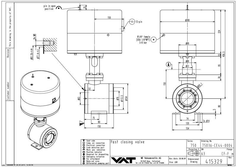 UHV Fast Closing Valve - VAT Valves