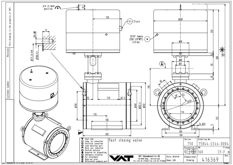 UHV Fast Closing Valve - VAT Valves