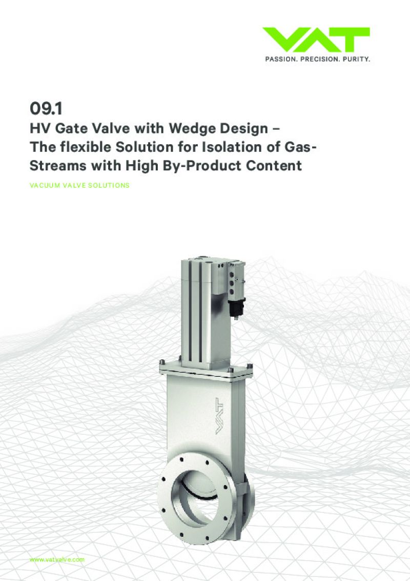 VAT 09.1 High Vacuum Gate Valve with Wedge Design - VAT Valves