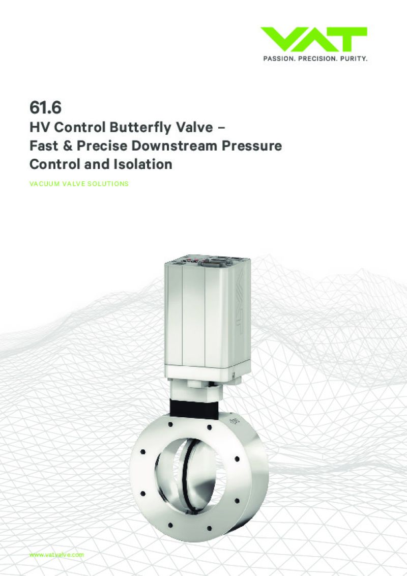 VAT 61.6 High Vacuum Butterfly Control and Isolation Valve - VAT Valves